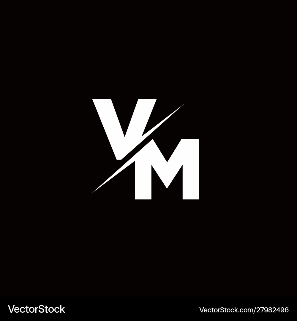 Vm logo letter monogram slash with modern Vector Image