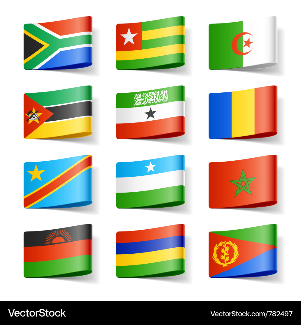 Africa flags Royalty Free Vector Image - VectorStock
