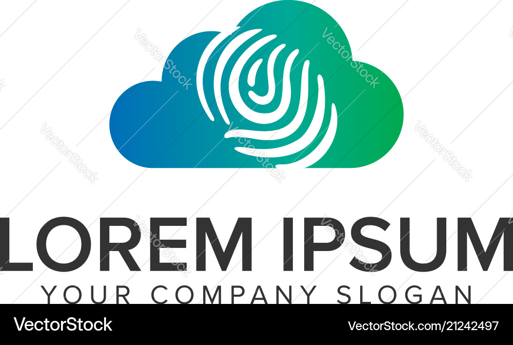 Biometric Cloud Security Logo Royalty Free Vector Image
