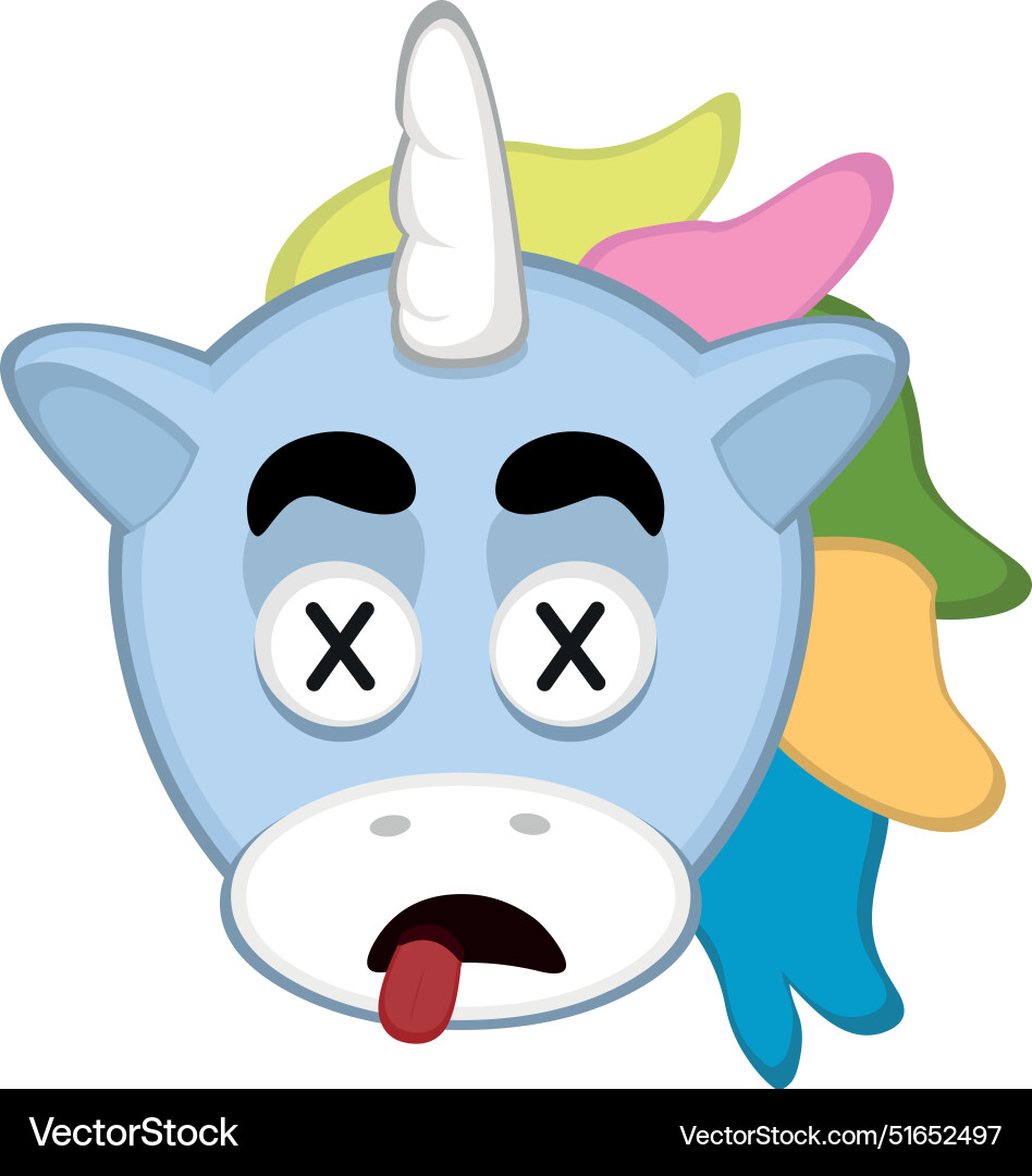 Head unicorn dead Royalty Free Vector Image - VectorStock