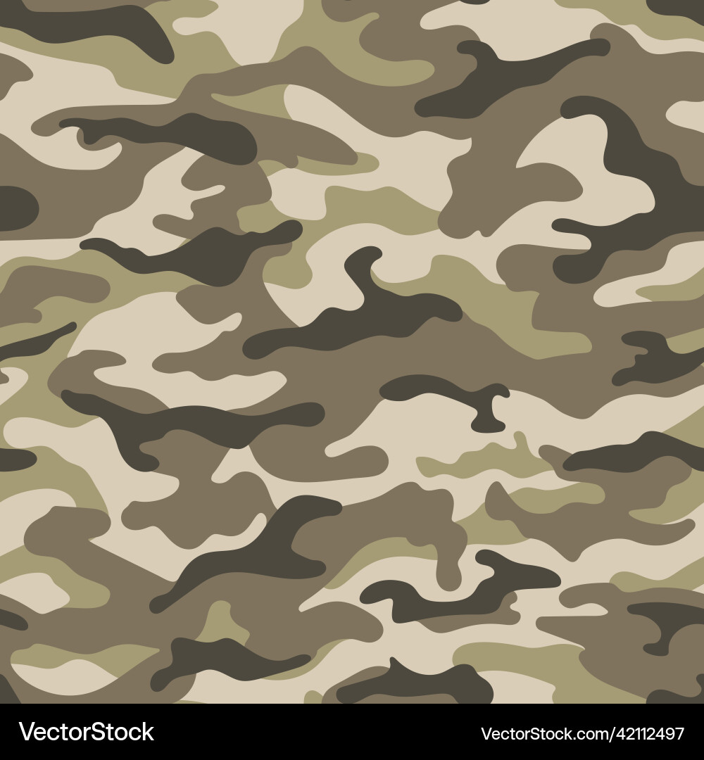 Khaki military camouflage seamless pattern Vector Image