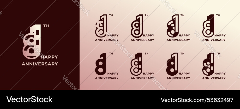 Logo 81th years happy anniversary gold creative Vector Image