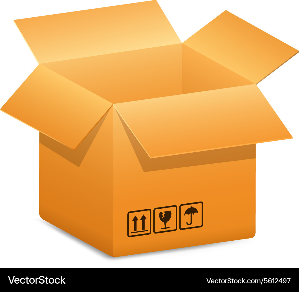 Open-box-blue-arrow Royalty Free Vector Image - VectorStock