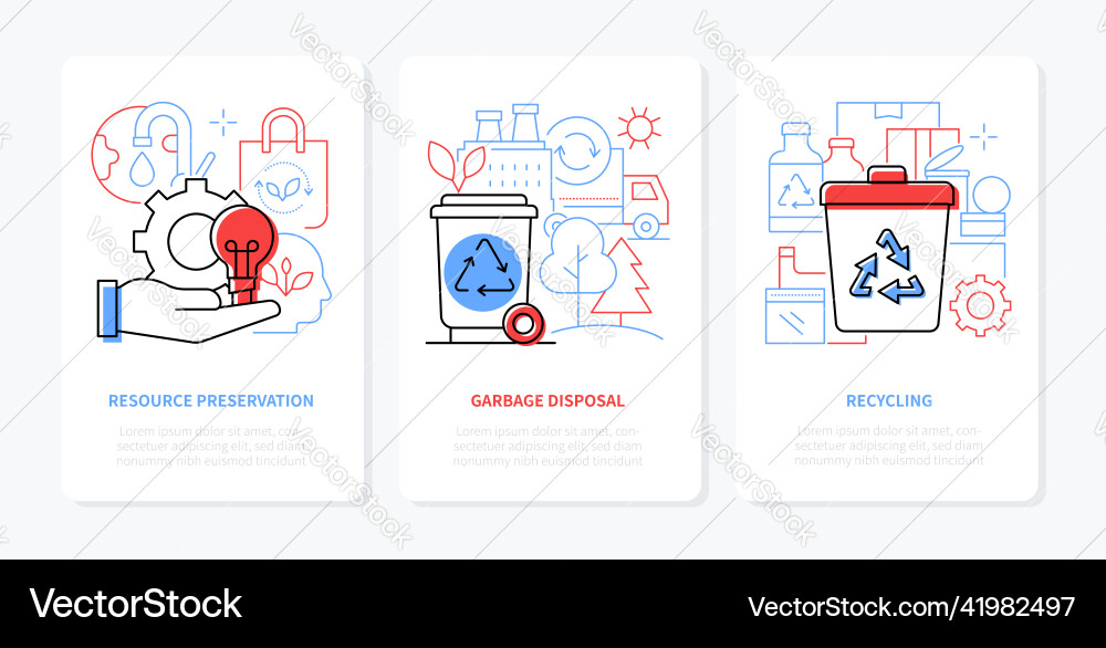Resource preservation and recycling - line design Vector Image