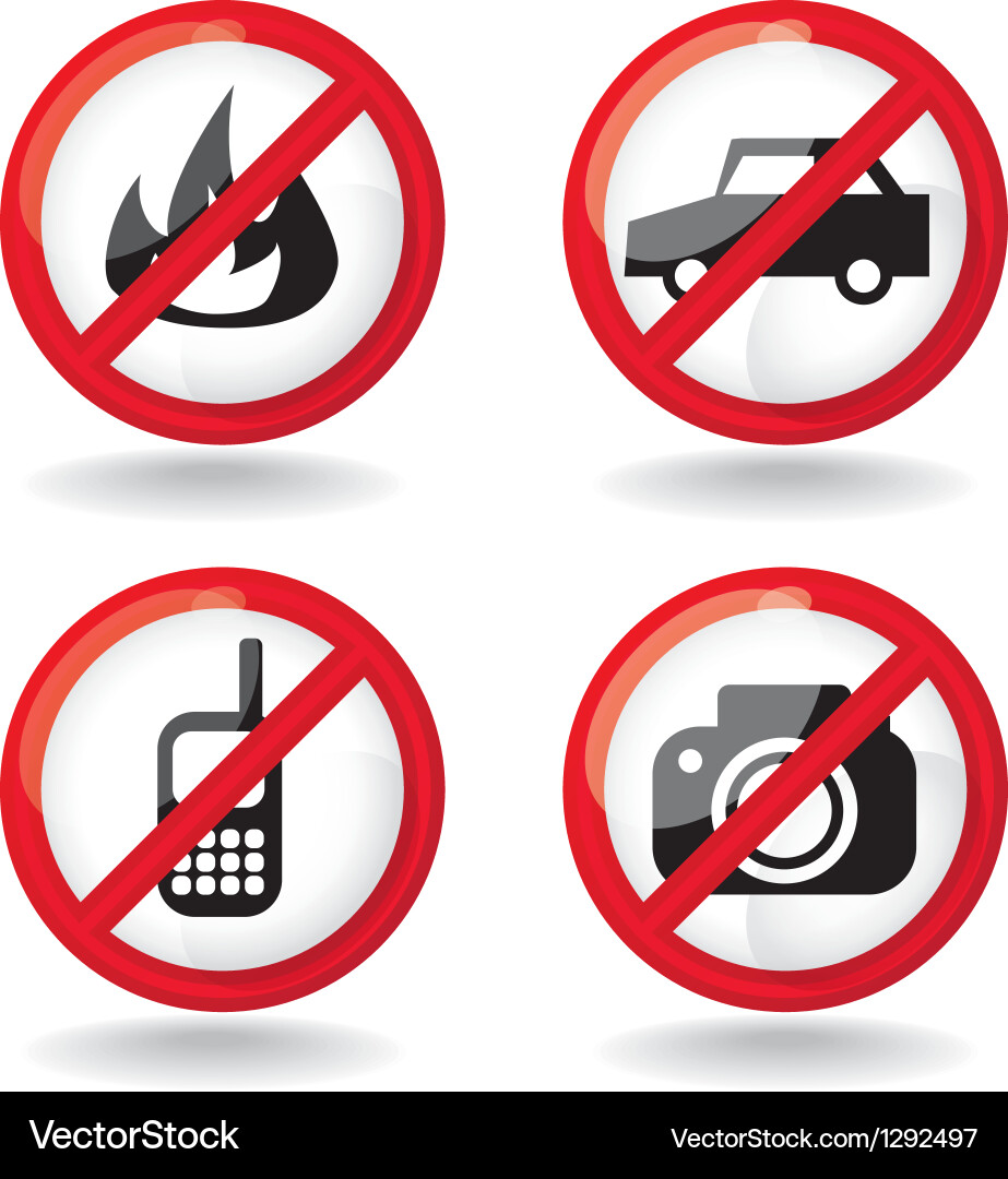 Set of do not allowed symbols Royalty Free Vector Image