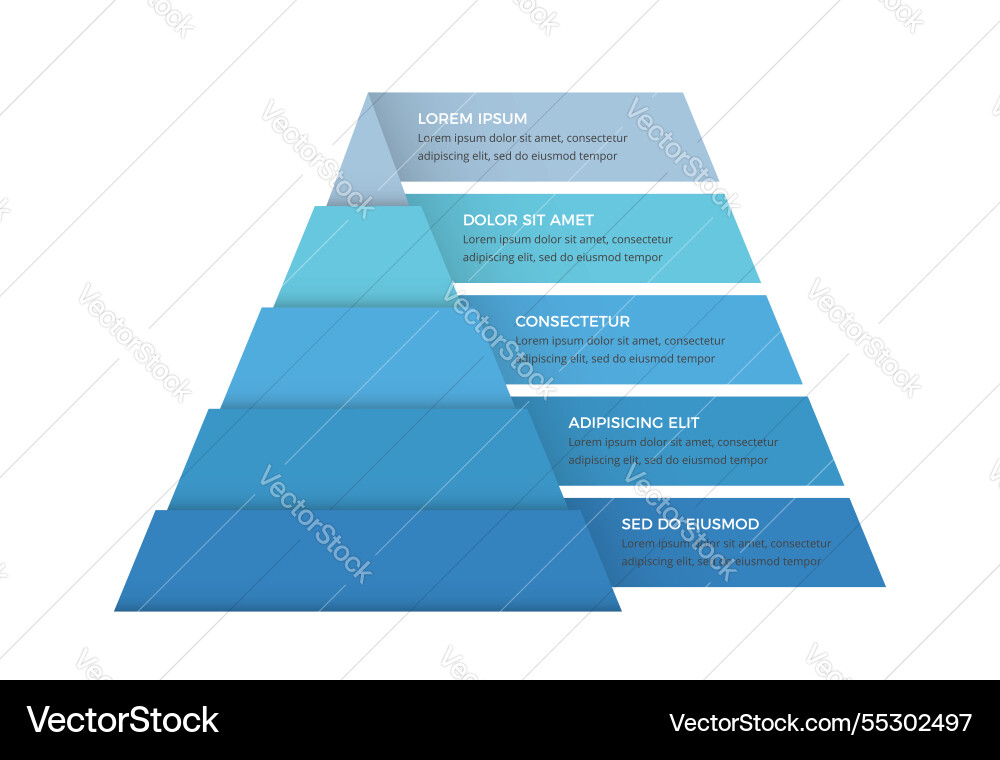 Triangle pyramid chart Royalty Free Vector Image
