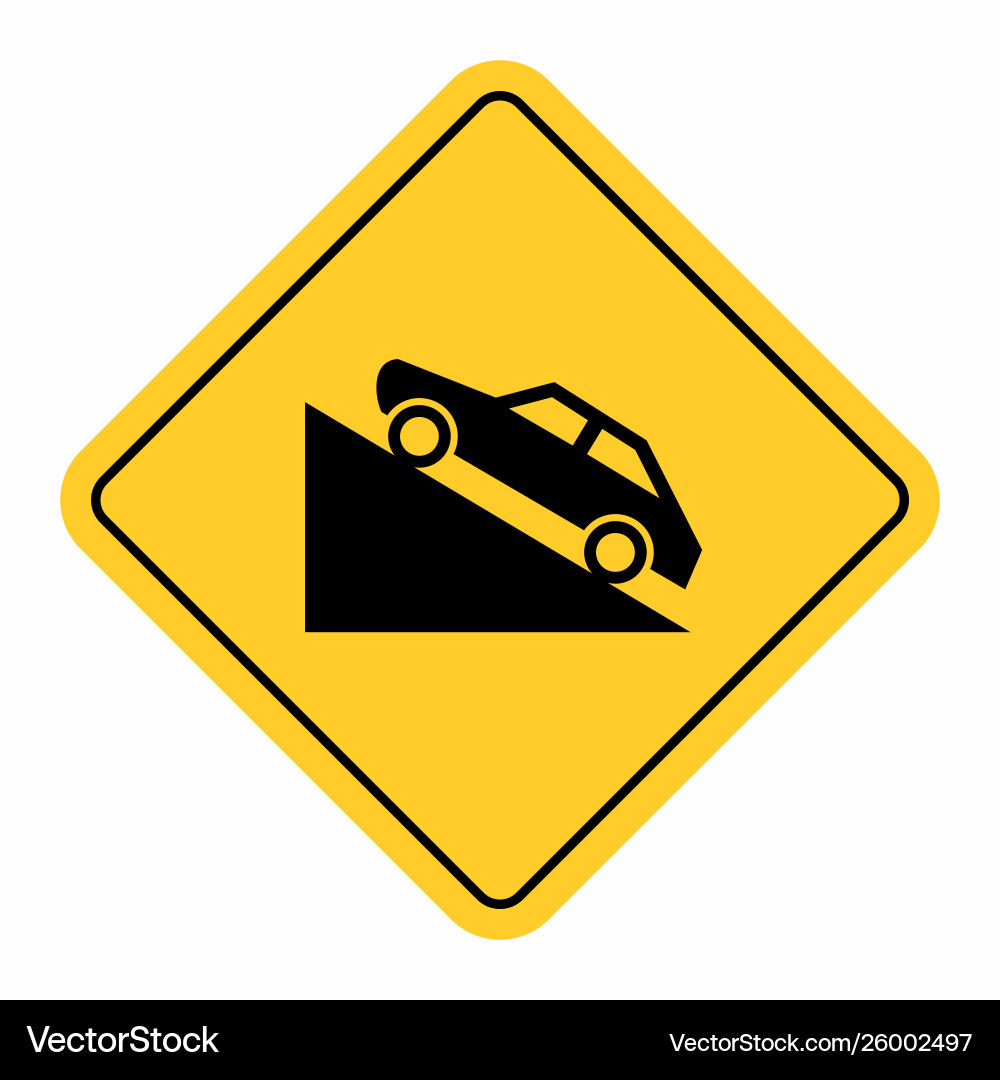 Uphill traffic sign Royalty Free Vector Image - VectorStock