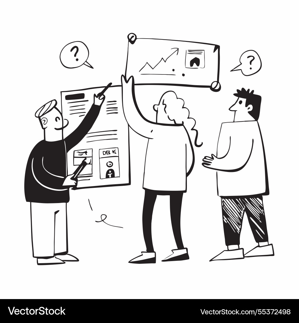 2d as financial advisor presenting investment Vector Image