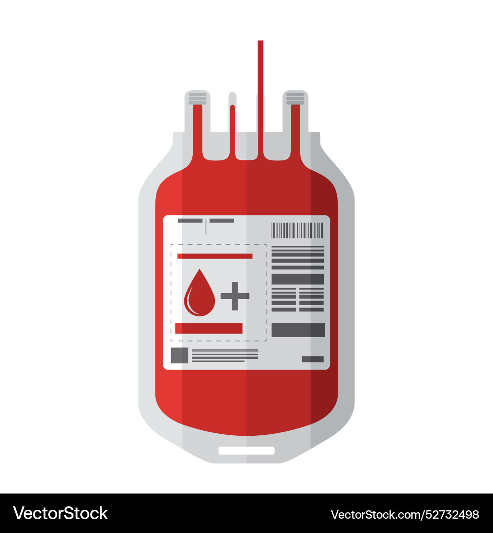 Blood pack or blood bag Royalty Free Vector Image