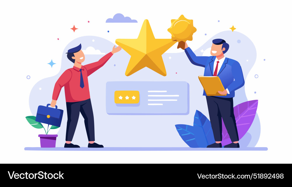 Customer feedback star rating Royalty Free Vector Image