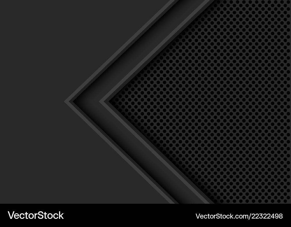 Dark grey arrow direction with circle mesh Vector Image