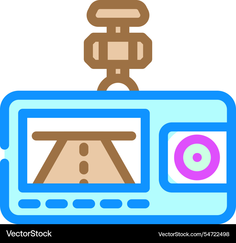 Dash cam accessory color icon Royalty Free Vector Image