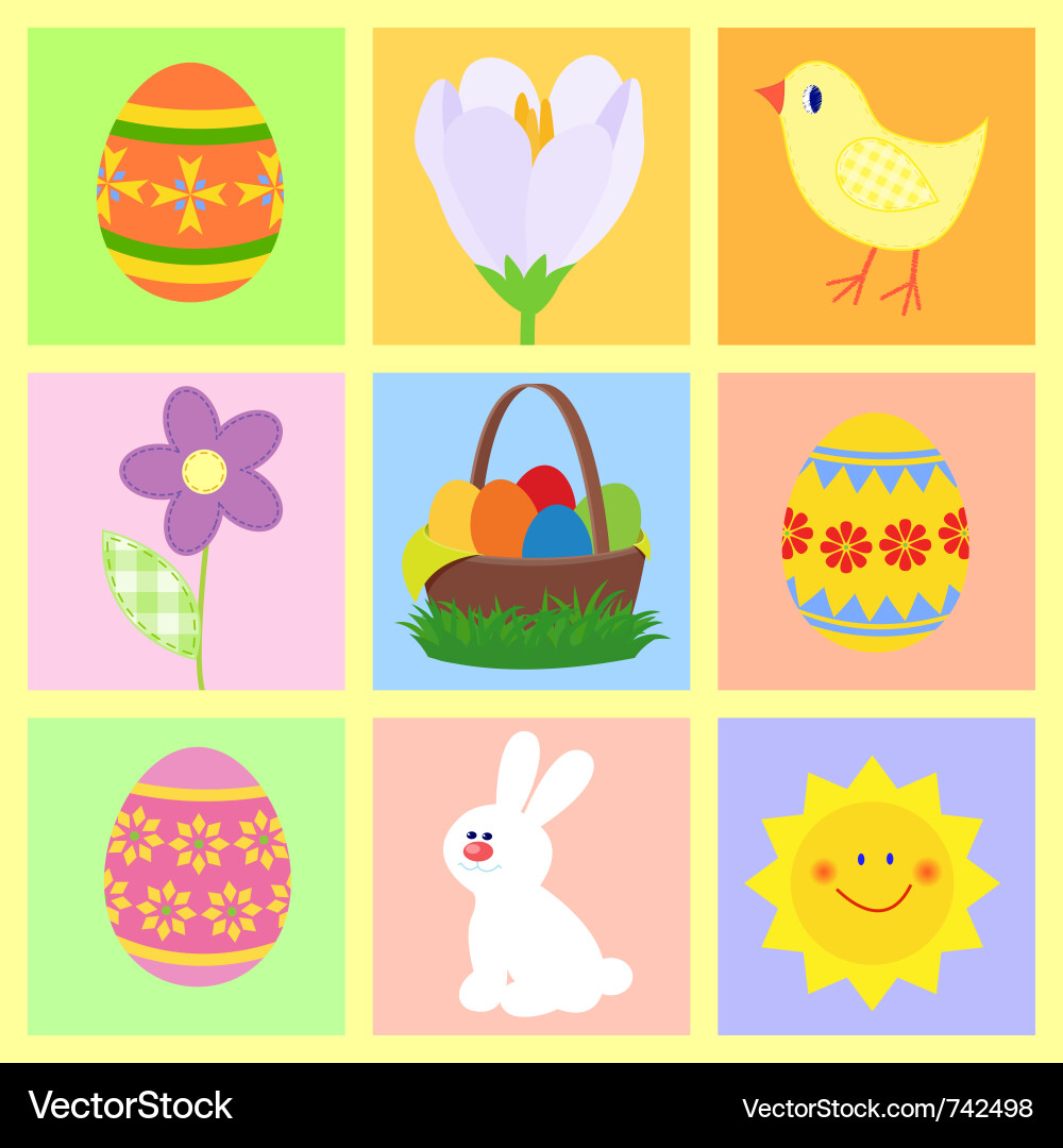 Easter theme symbols Royalty Free Vector Image