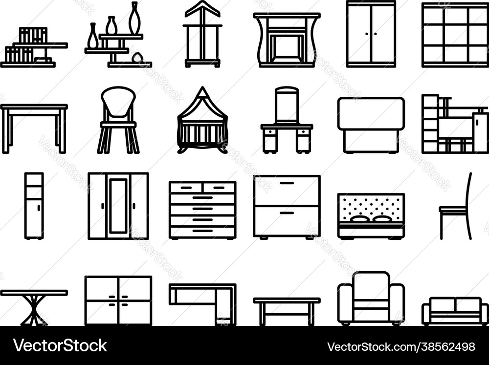 Furniture icon set Royalty Free Vector Image - VectorStock