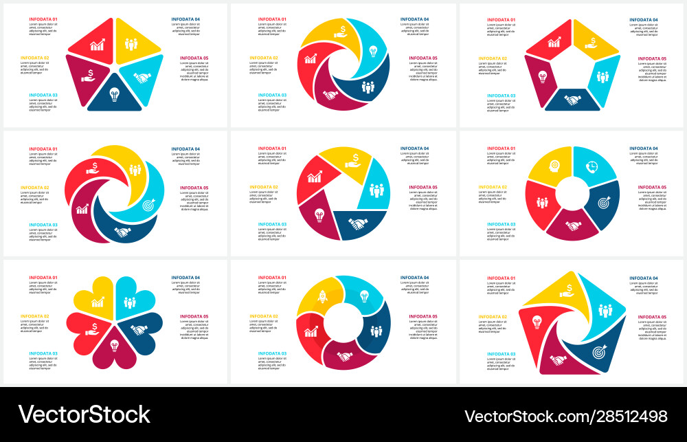 Geometric Cycle Infographic Template Royalty Free Vector