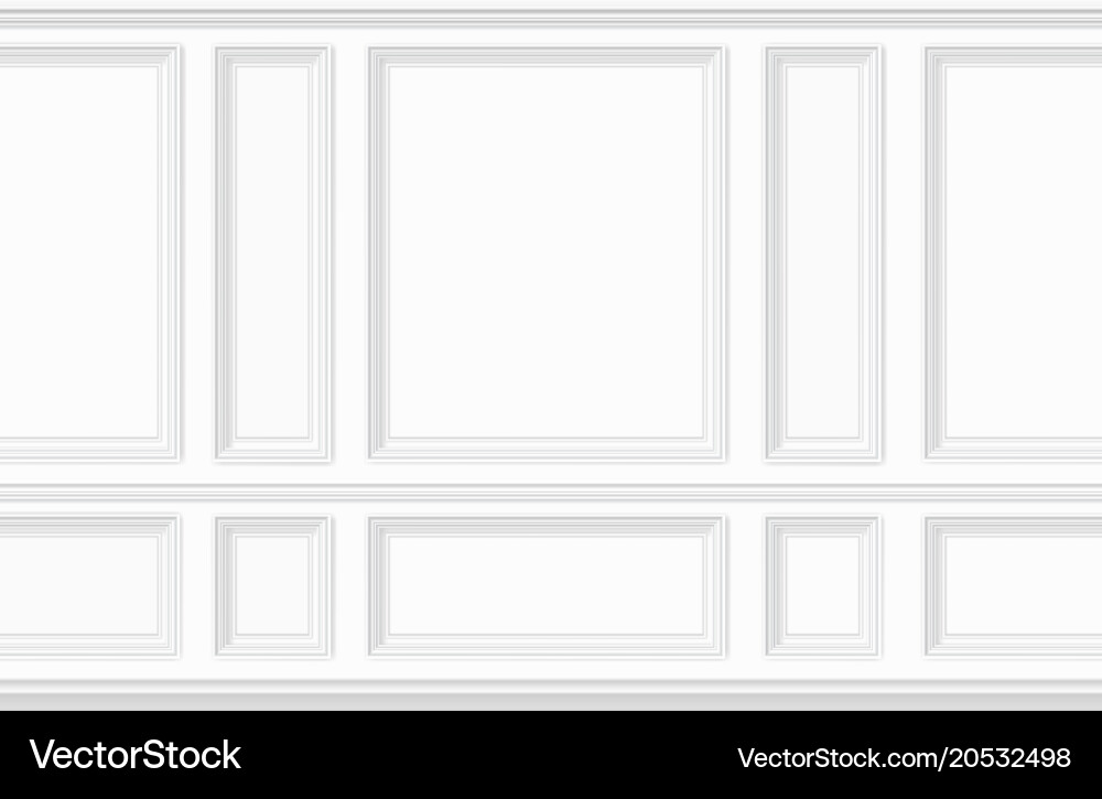Moulding white wall panel Royalty Free Vector Image