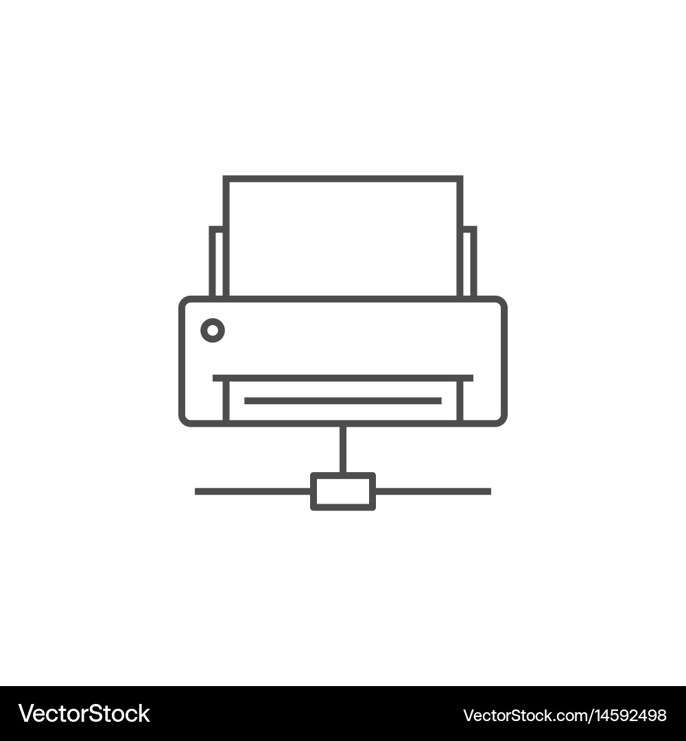 Network printer line icon Royalty Free Vector Image