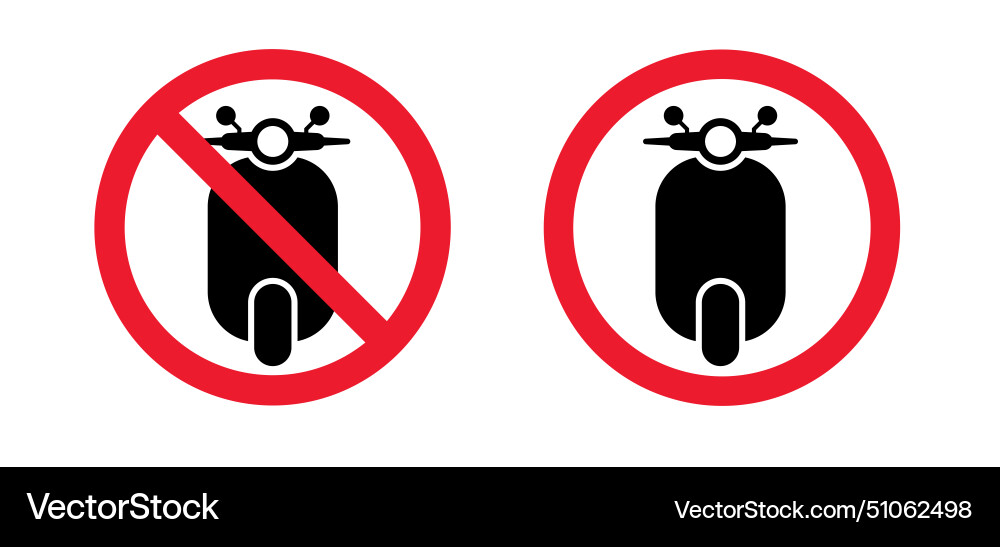 Stop no ride on a motor scooter forbidden for Vector Image