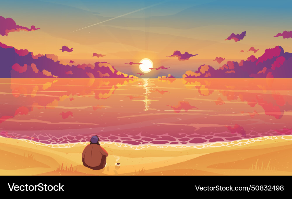 Sunset sky background Royalty Free Vector Image