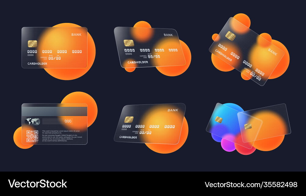 Transparent bank cards Royalty Free Vector Image