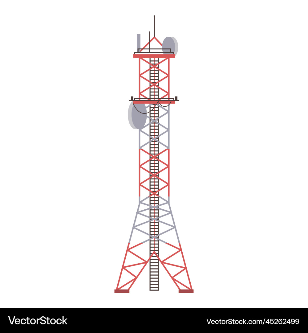 Cell antenna tower telecom communication Vector Image