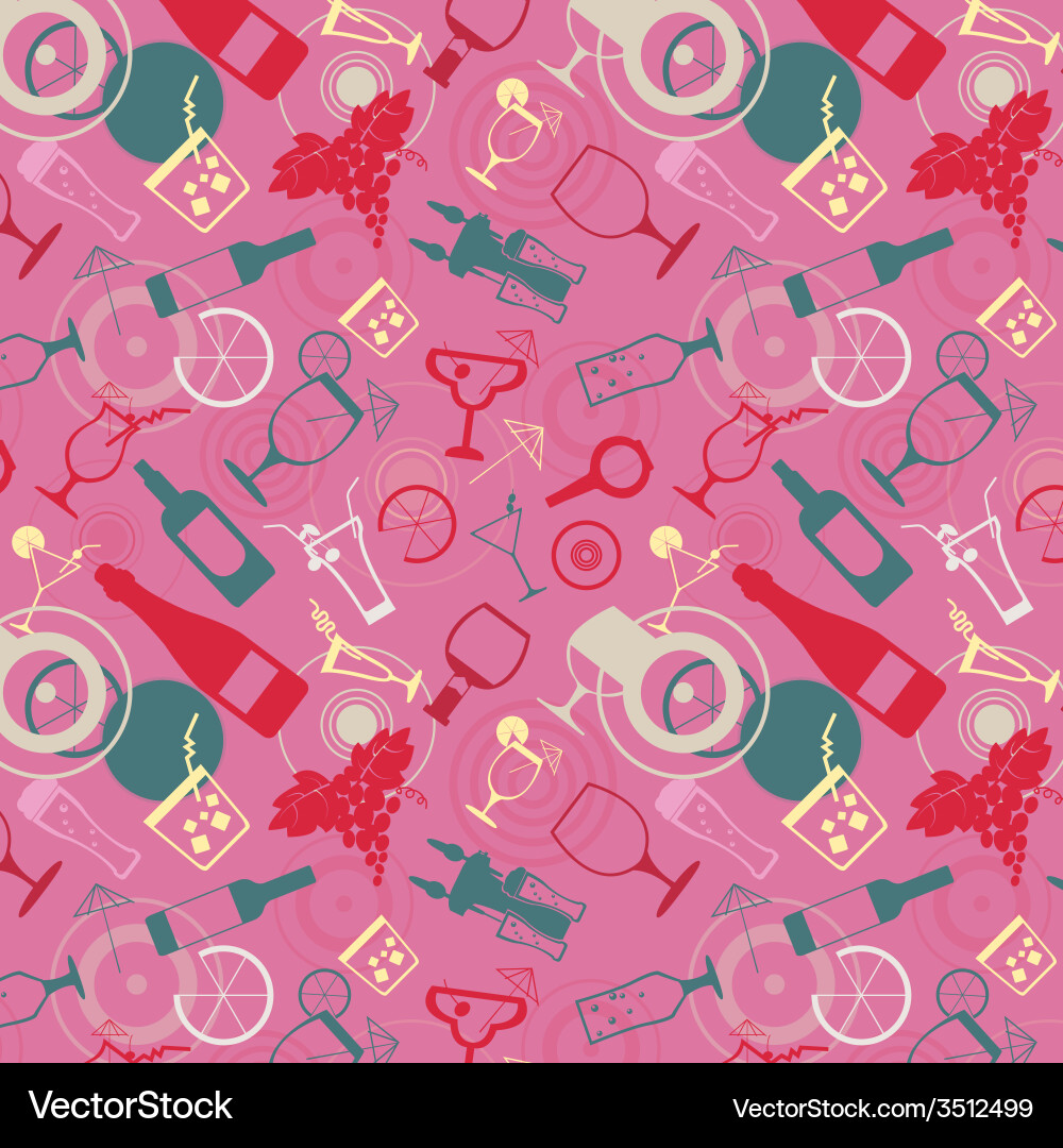 Cocktails alcohol drinks background Royalty Free Vector