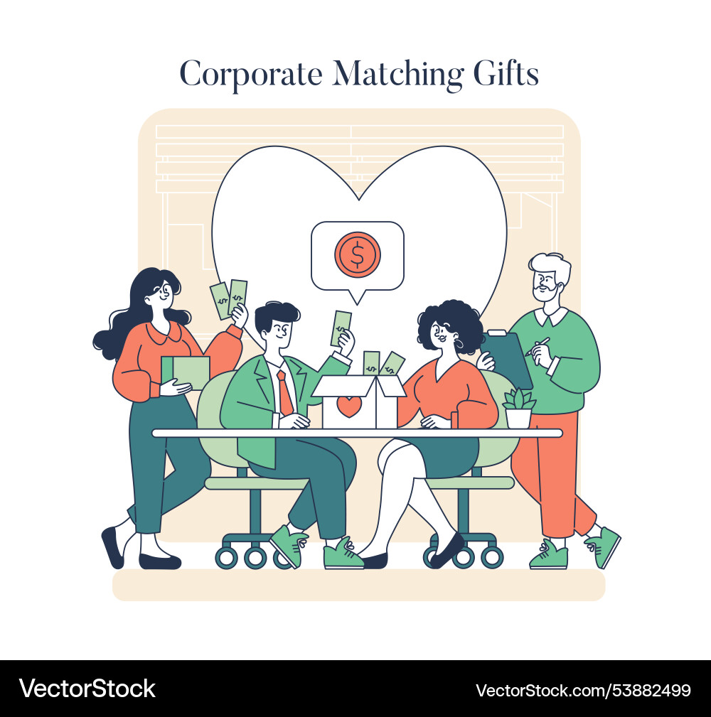 Corporate Matching Gifts – Royalty-Free Vector | VectorStock