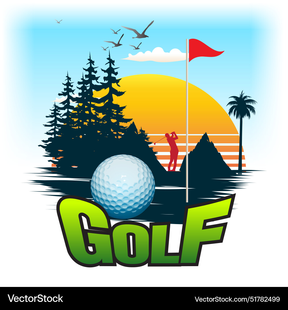 Golf sport landscape Royalty Free Vector Image