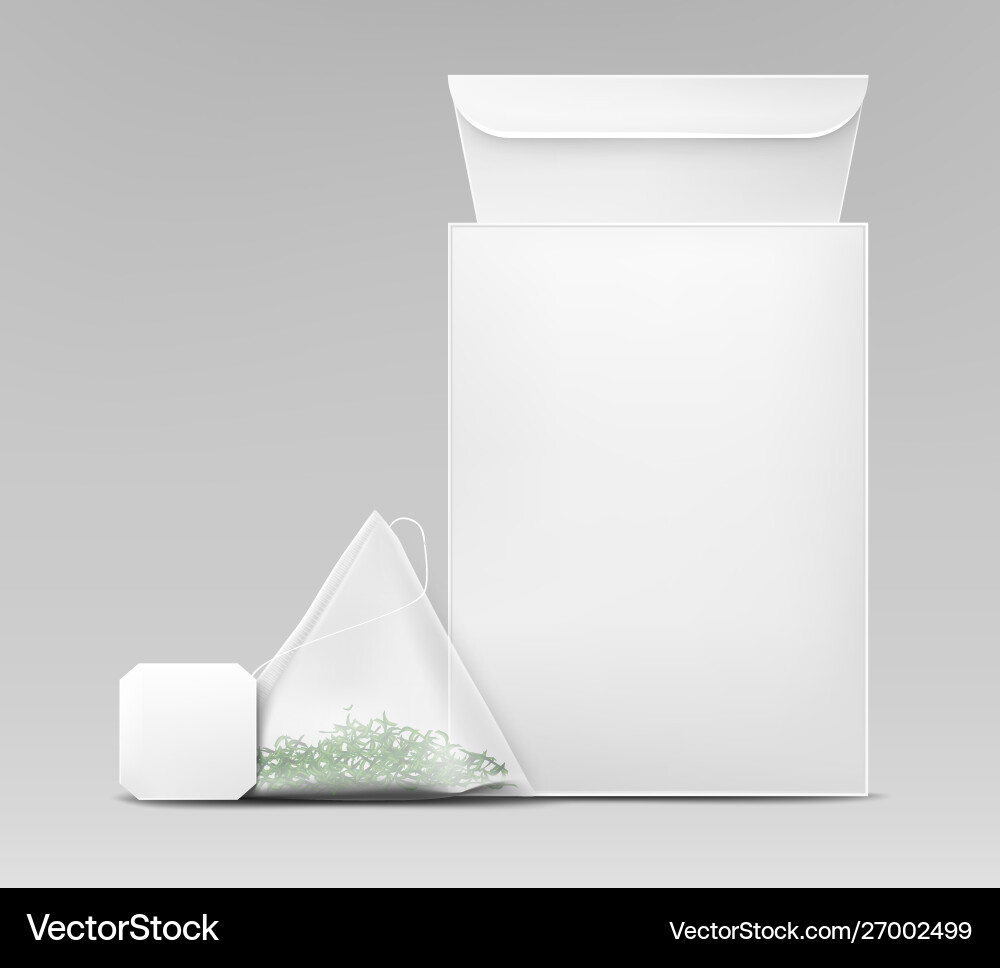 Green tea packaging template realistic Royalty Free Vector