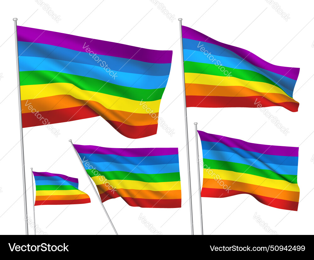 Rainbow flags Royalty Free Vector Image - VectorStock