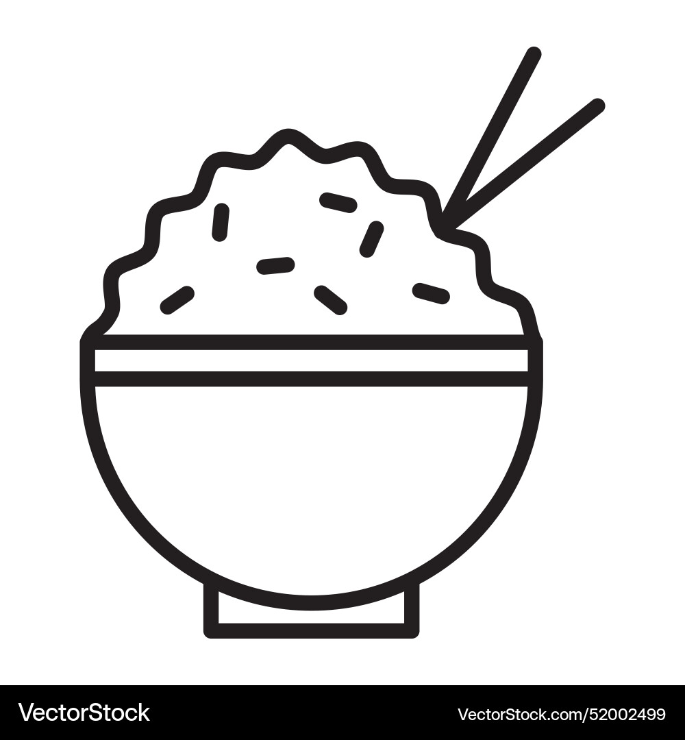 Rice bowl graphic showcasing staple food Vector Image