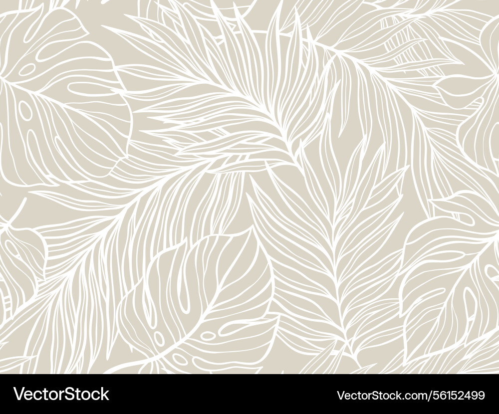 Seamless pattern of tropical foliage in subtle Vector Image