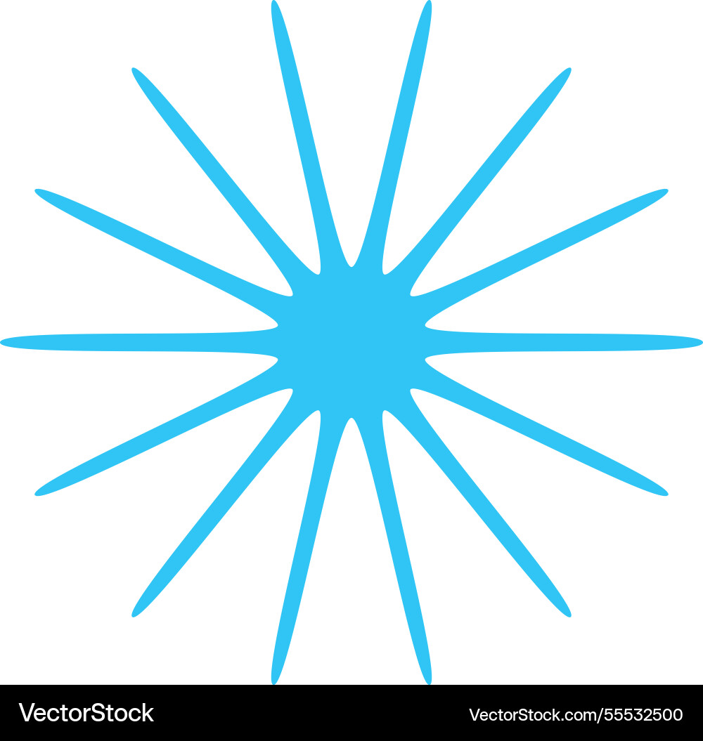 Blue starburst geometric shape Royalty Free Vector Image