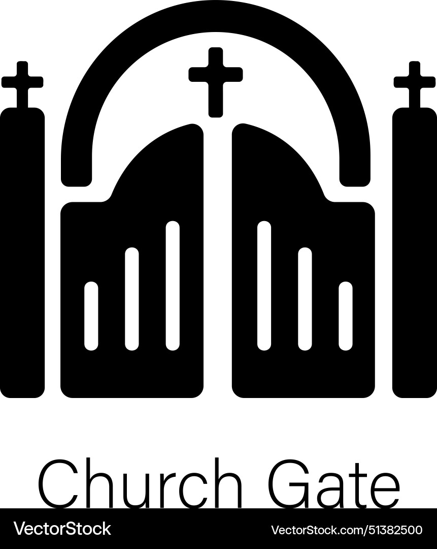 Church gate Royalty Free Vector Image - VectorStock