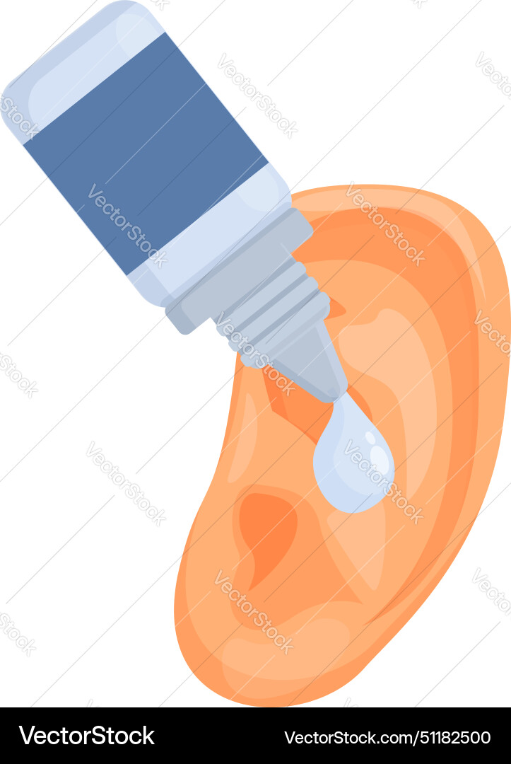 Ear drops using icon cartoon clinical Royalty Free Vector