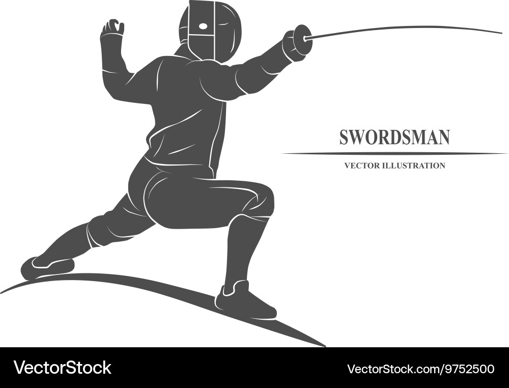 Fencer with Sword - Sports Icon Royalty Free Vector Image