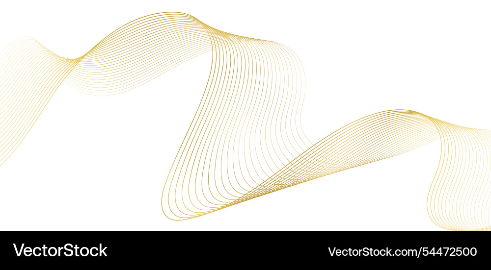 Golden line wave abstract wavy curves luxury Vector Image