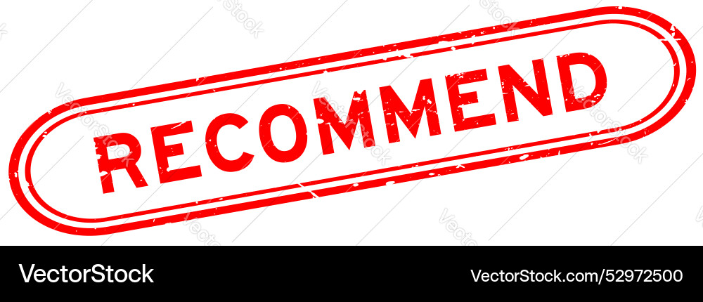 Grunge red recommend word rubber seal stamp Vector Image