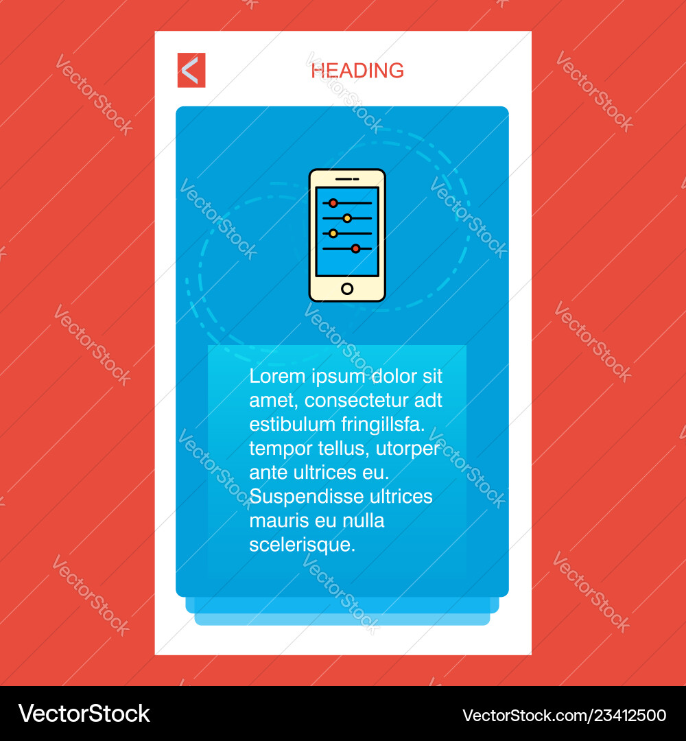 Mobile Settings Banner - Vertical Concept Vector Image