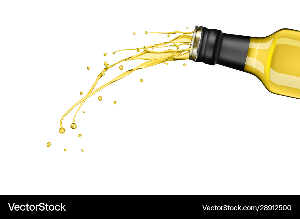 Oil splashing isolated on white background Vector Image