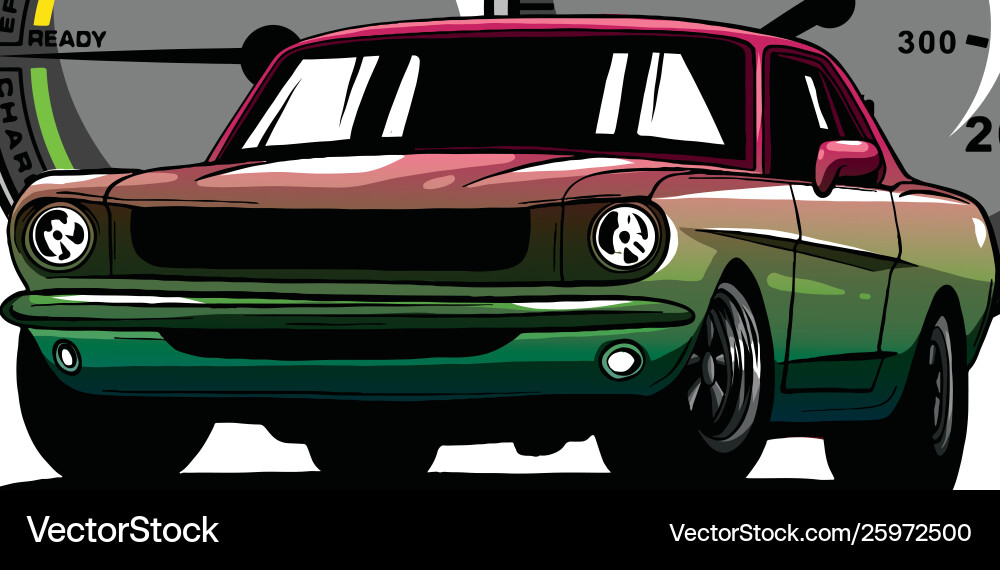 Old school car muscle Royalty Free Vector Image