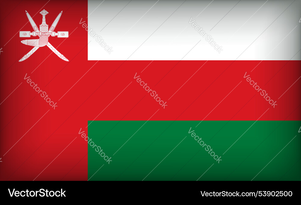 Oman flag with original color Royalty Free Vector Image