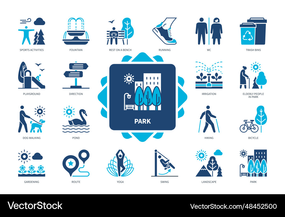 Park Icon Set - Outdoor Recreation Royalty Free Vector Image