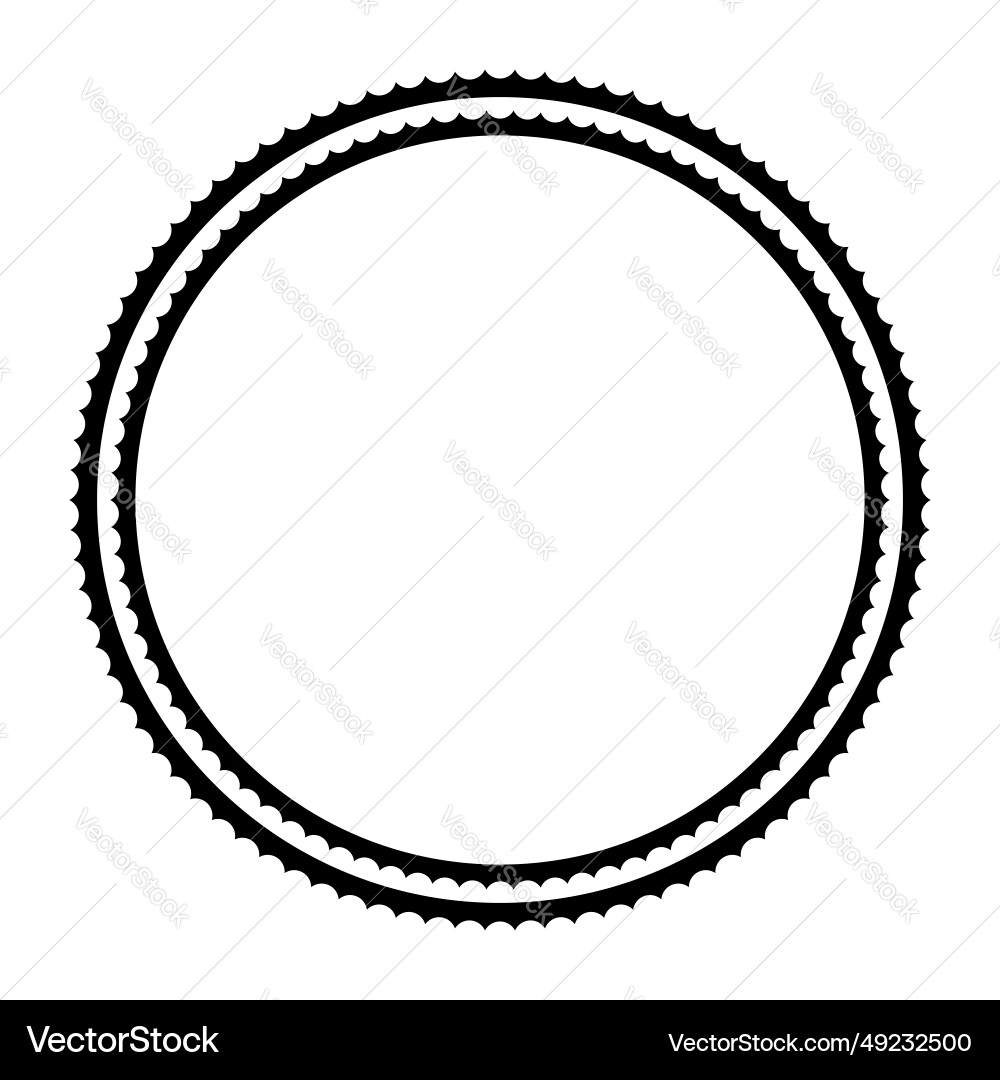 Round frame with sawtooth edges Royalty Free Vector Image