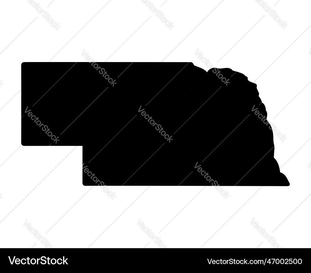 Us state map nebraska silhouette symbol Royalty Free Vector