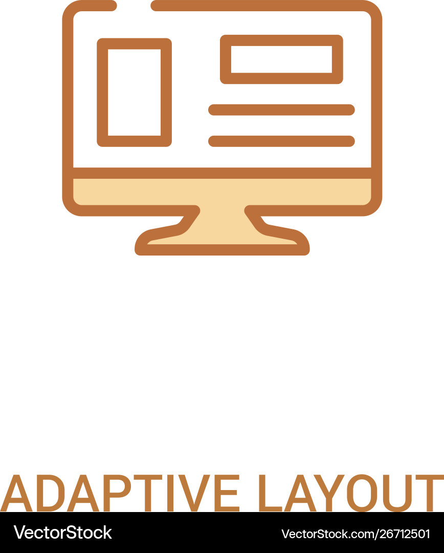 Adaptive Layout-Konzept 2 farbige Ikone einfach Vektorbild