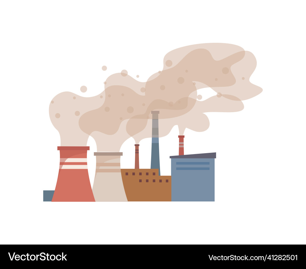 Air pollution factories contaminate with smoke Vector Image