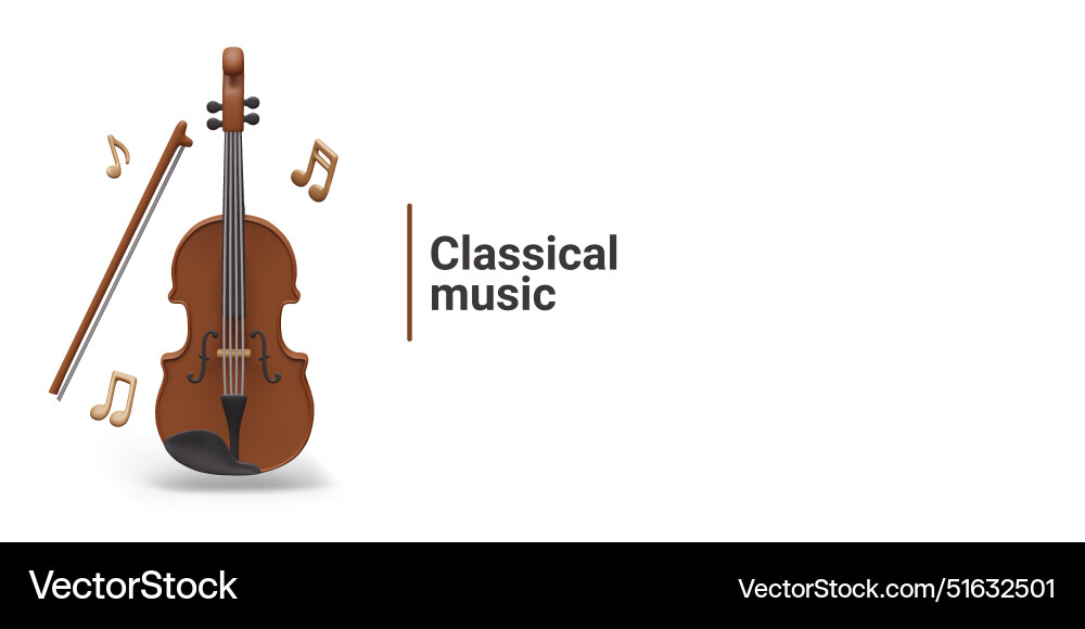 Concept of classical music on white background Vector Image