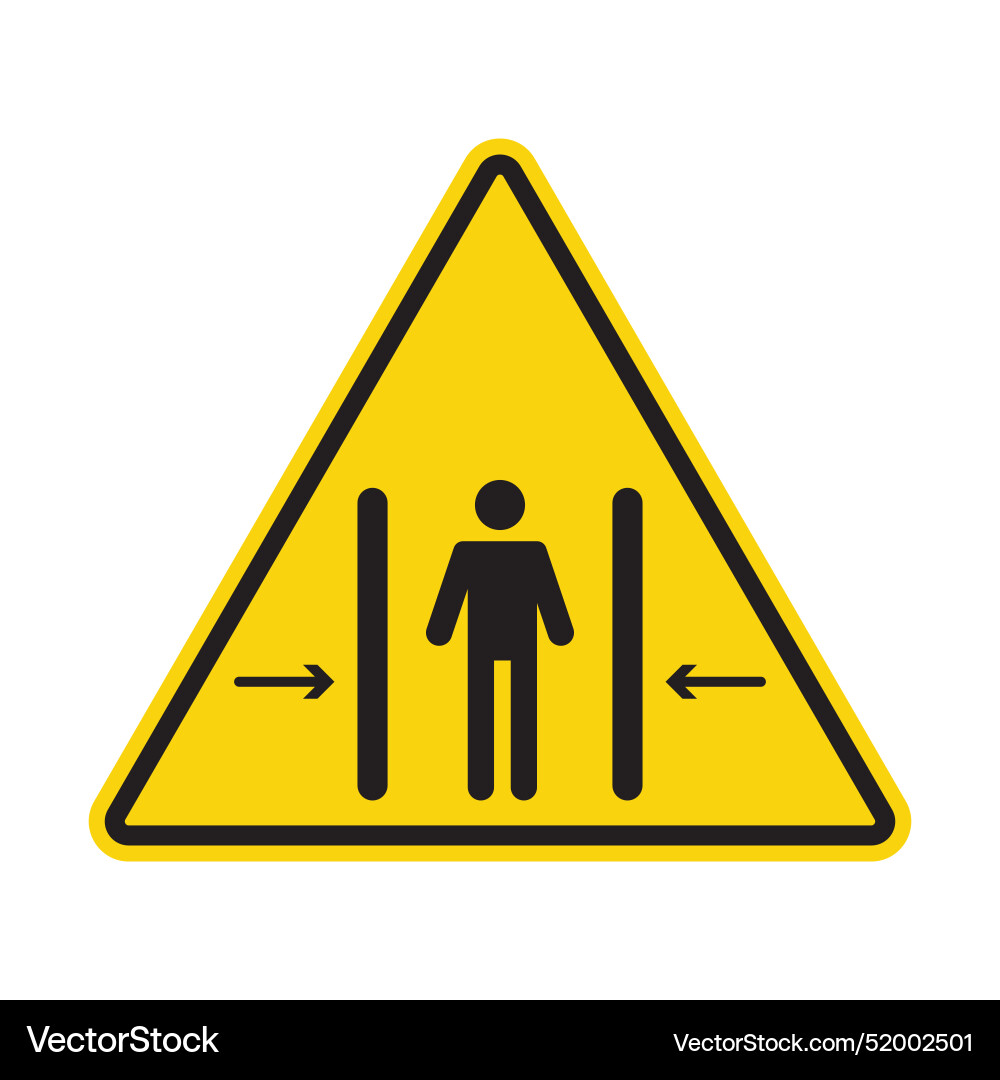 Crushing hazard warning sign ensure safety Vector Image