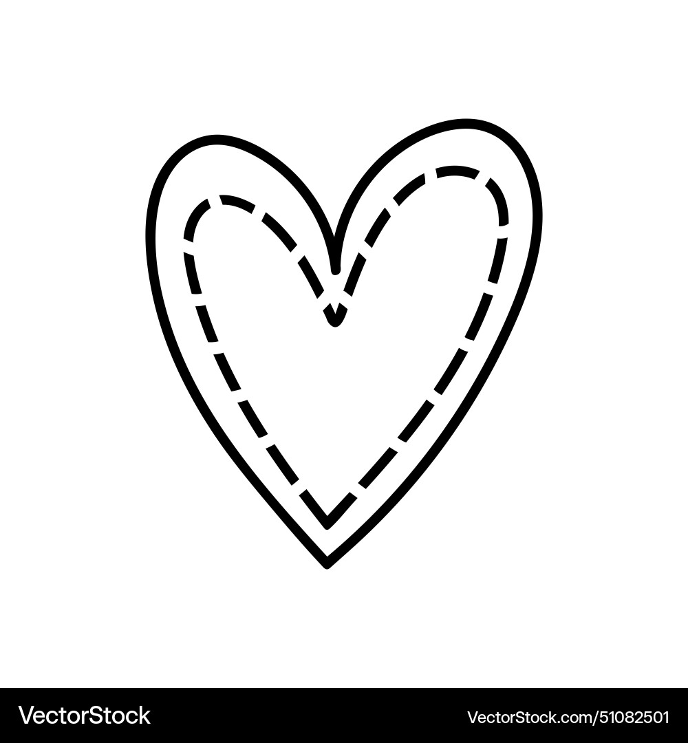 Doodle heart isolated on white background Vector Image